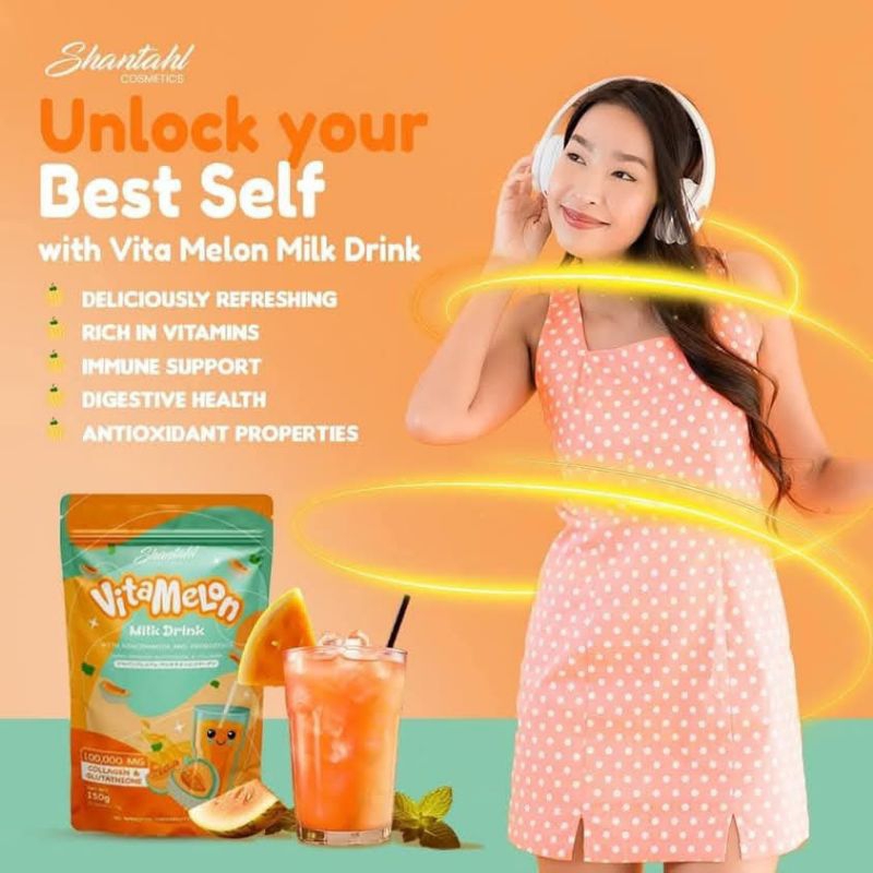 VITA MELON MILK DRINK WITH NIACINAMIDE AND PROBIOTICS 100,000 MG OF COLLAGEN & GLUTHATIONE ...
