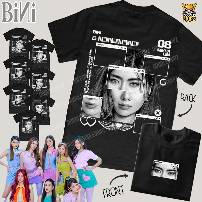 BINI AESTHETIC MONOCHROME TEE COTTON GRAPHIC SHIRT | DOODLEDRIPZ ...