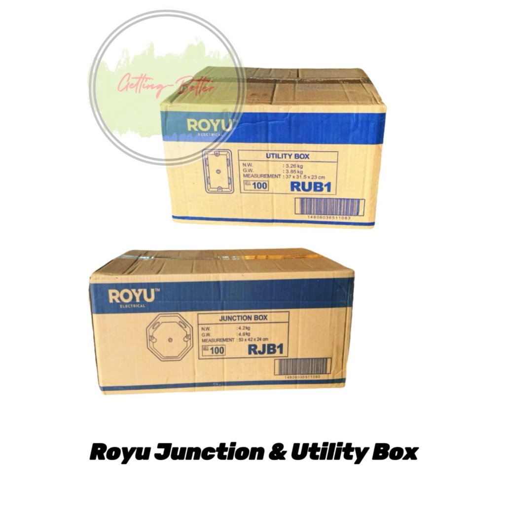 ROYU JUNCTION BOX 4x4 & UTILITY BOX 4x2 PER BOX w/screw (100pcs) ROYU ...