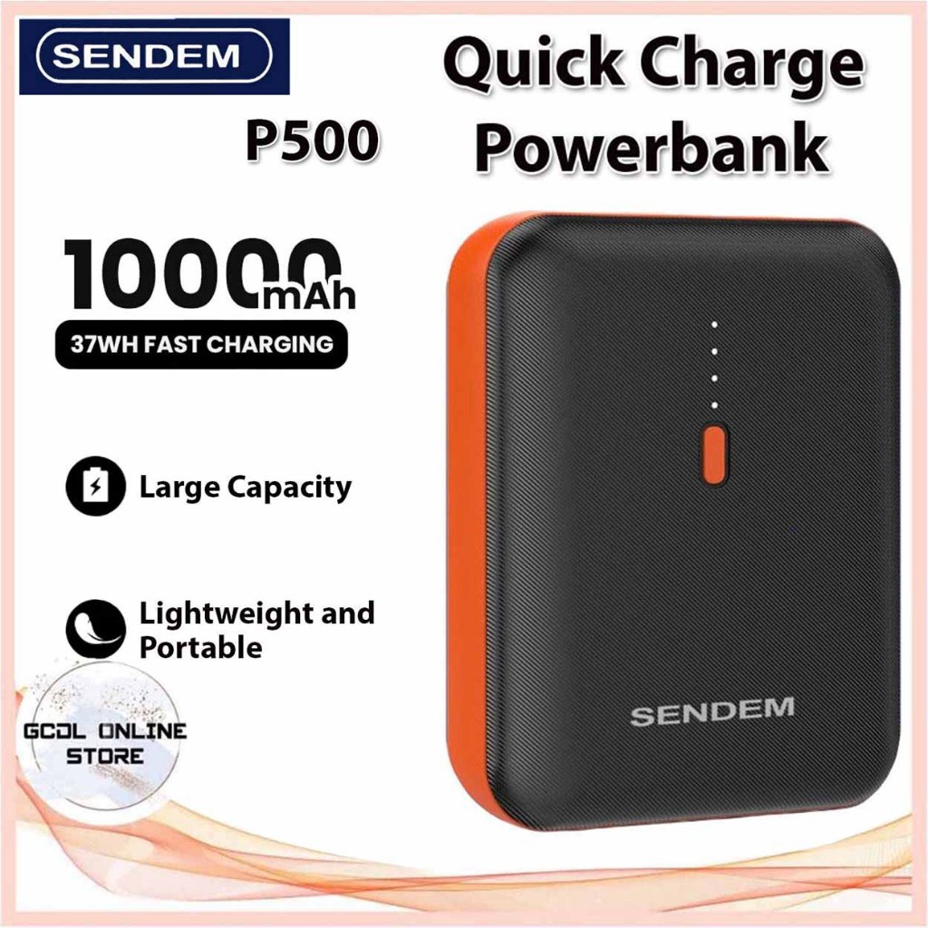 SENDEM P500 Mini PowerBank 10000mah Built in 37Wh Fast Charge Mini Two ...