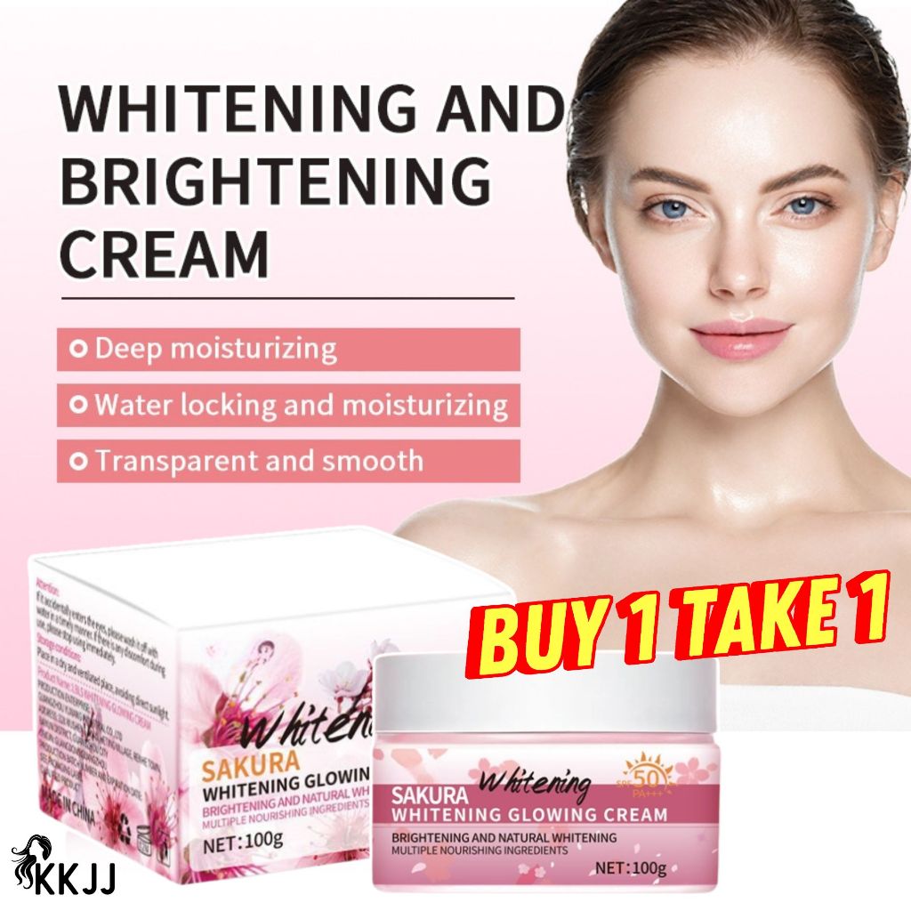 KKJJ SAKURA Facial Whitening Glowing Cream Brightening Deep ...