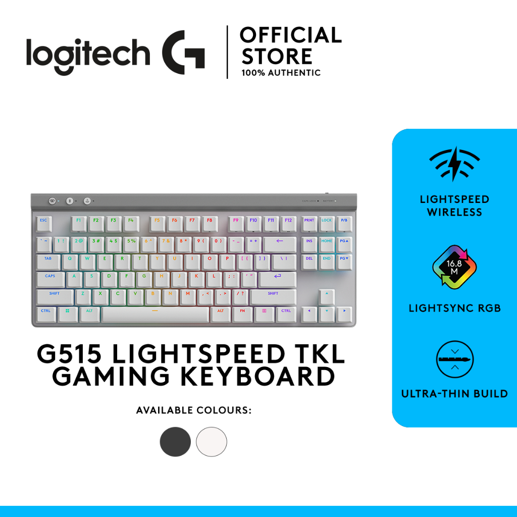 Logitech Gaming Keyboard G515 TKL Lightspeed Low Profile Wireless Tri ...