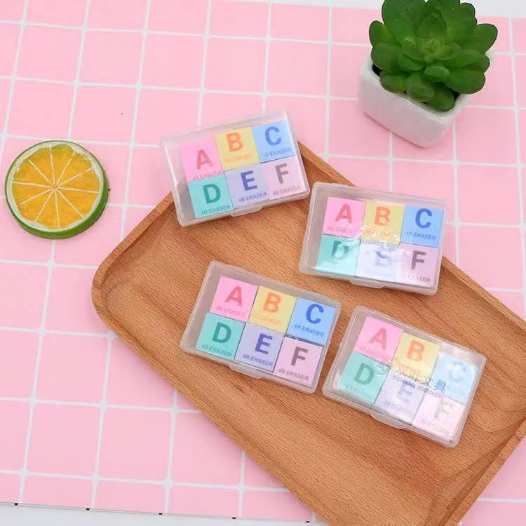 luckyever abc letter 6 in 1 eraser school supply | Shopee Philippines