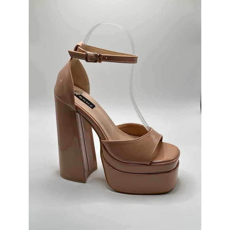 Elegant Pageant Heels double platform heels 6inches nude and black ...