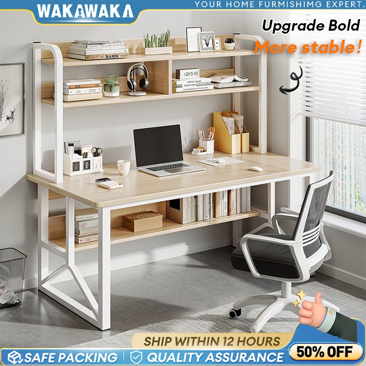 120cm Computer Table with Book Shelf Study Desk Writing Desk Home ...