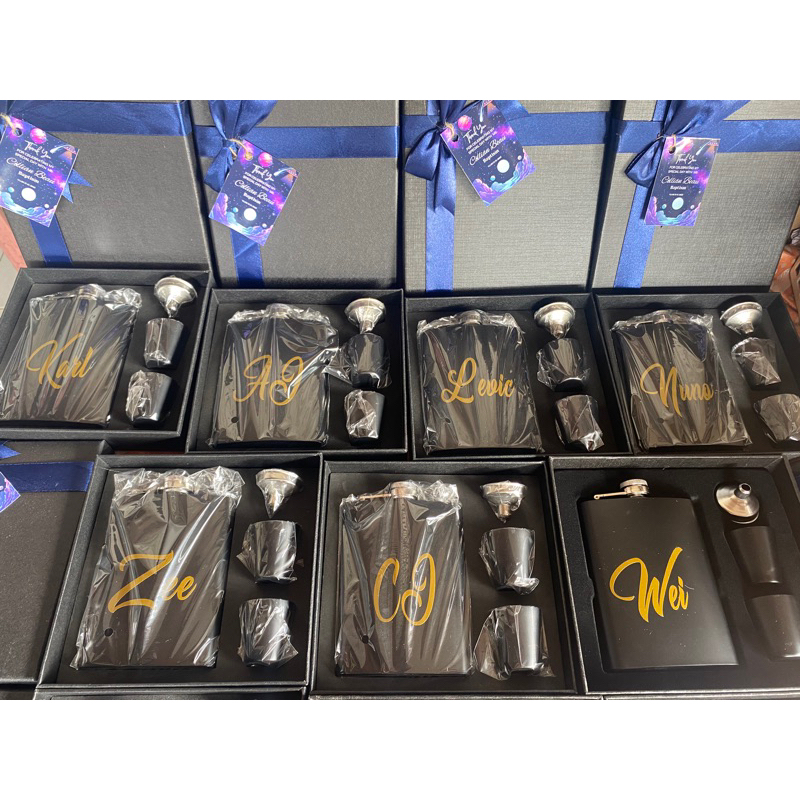 Personalized Wine Flask Set/ 10 sets | Shopee Philippines