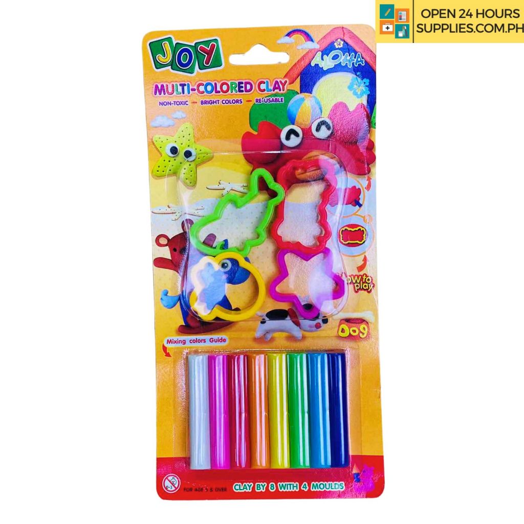 Joy Multi-Colored Clay SCL-3208 8 Colors with 4 Moulds | Shopee Philippines