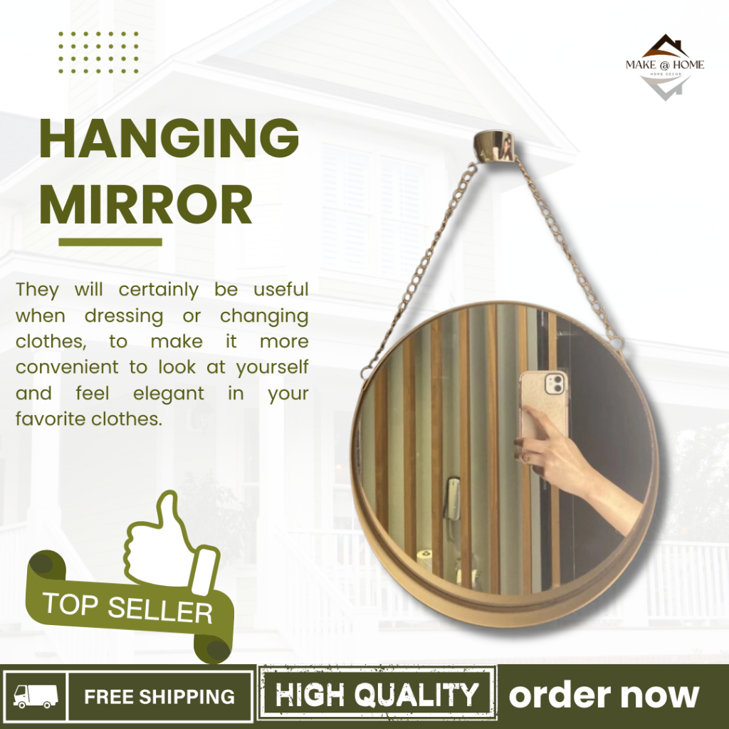 Decorative Hanging Wall Mirror Small Vintage Mirror for Wall Gold ...