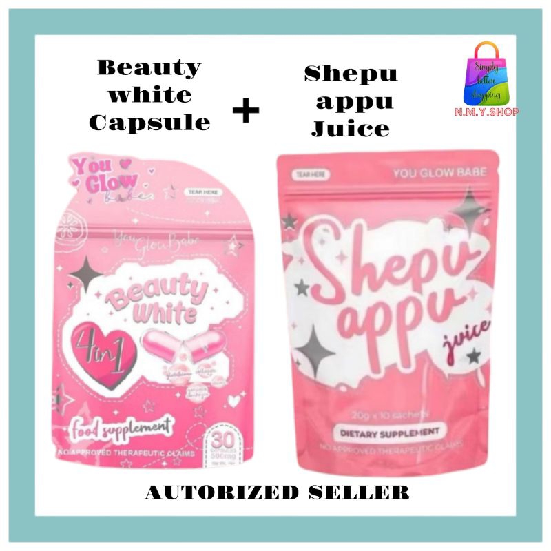 YGB Combo SHEPU APPU juice +beauty white capsule glutathione collagen ...