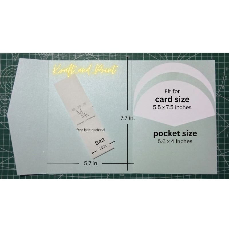 Trifold Envelope.for 5.5 X 7.5 inches invitation cards. 10 Pcs min ...