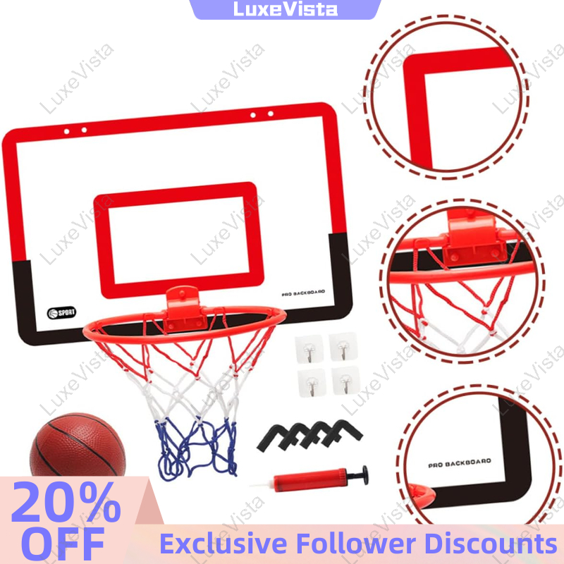 LuxeVista Mini Basketball Hoop Folding Dunk Iron Frame Door Hanging ...