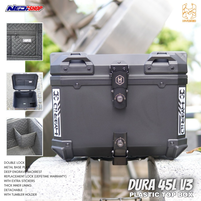 Hybriid 45L DURA PLASTIC TOP BOX V3 | Shopee Philippines