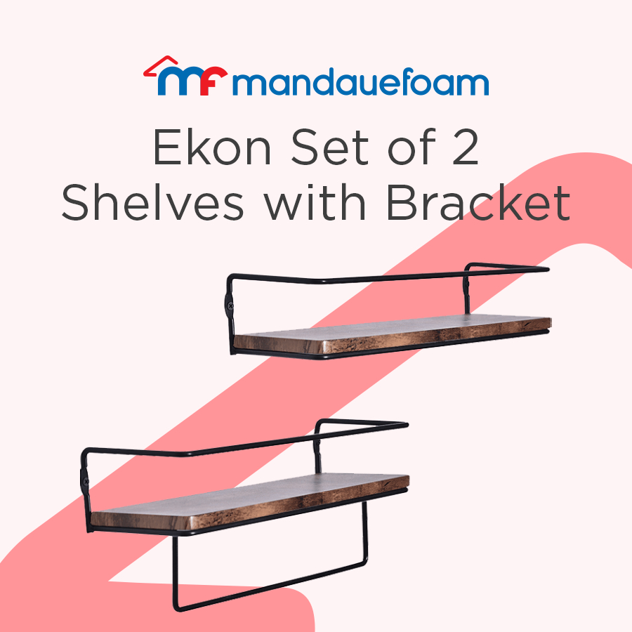 Mandaue Foam Ekon Set of 2 Shelves with Bracket | Shopee Philippines