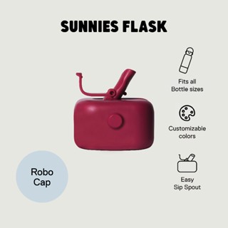 Sunnies Flask Robo Cap (Cube-Shaped Sip Water Tumbler Accessory Lid ...