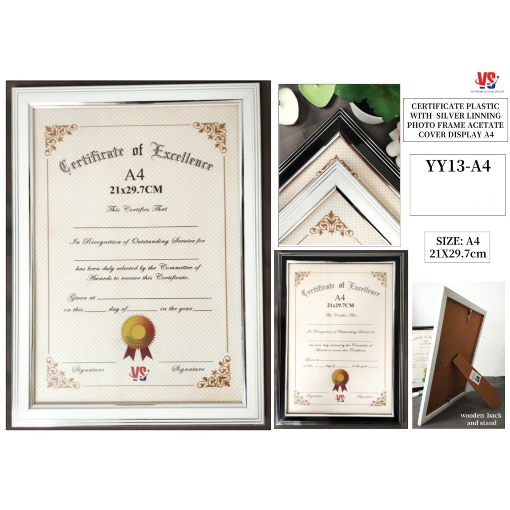 [VS] CERTIFICATE FRAME PHOTO PLASTIC FRAME A4 (YY13-A4/YY04-A4 ...