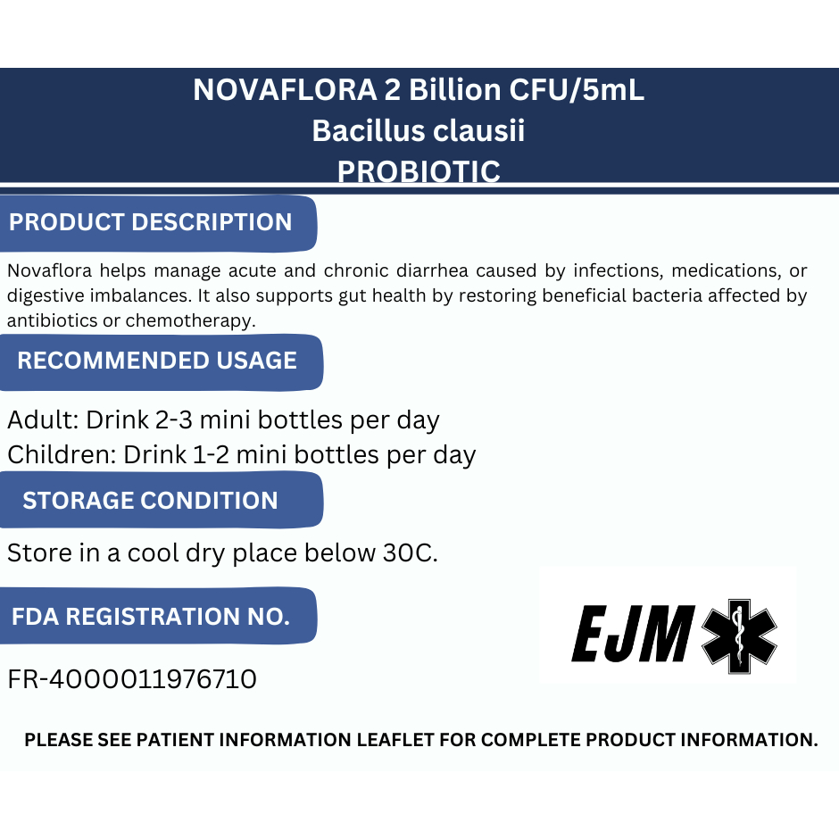 NOVAFLORA PROBIOTIC (BACILLUS CLAUSII) 2 BILLION CFU/5ML FOOD ...