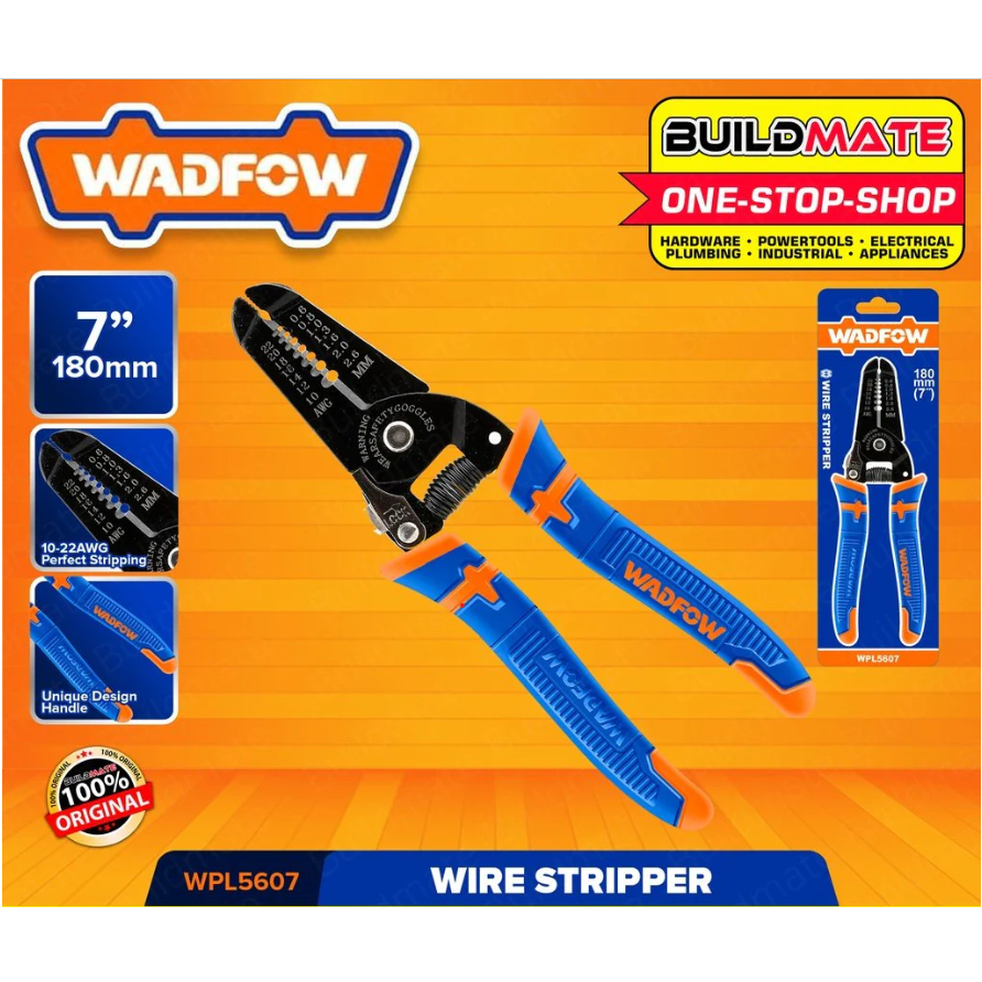 WADFOW Wire Stripper 7" Inch 180mm Wire Stripping Cutter Crimper Pliers ...