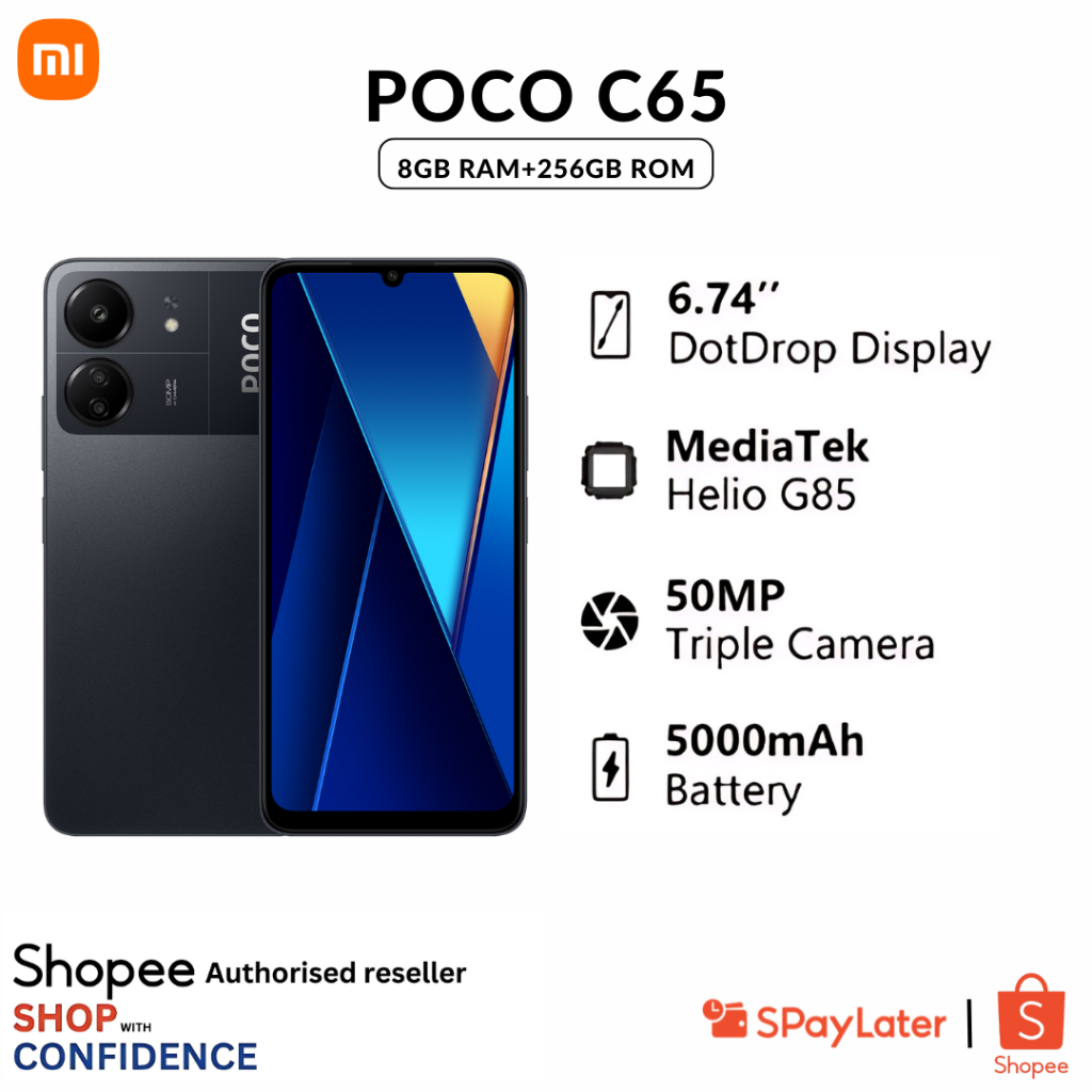Xiaomi POCO C65 Smartphone| 8GB+256GB| 50MP Triple AI Camera| 6.74inch Display| 90Hz Smooth Play ...
