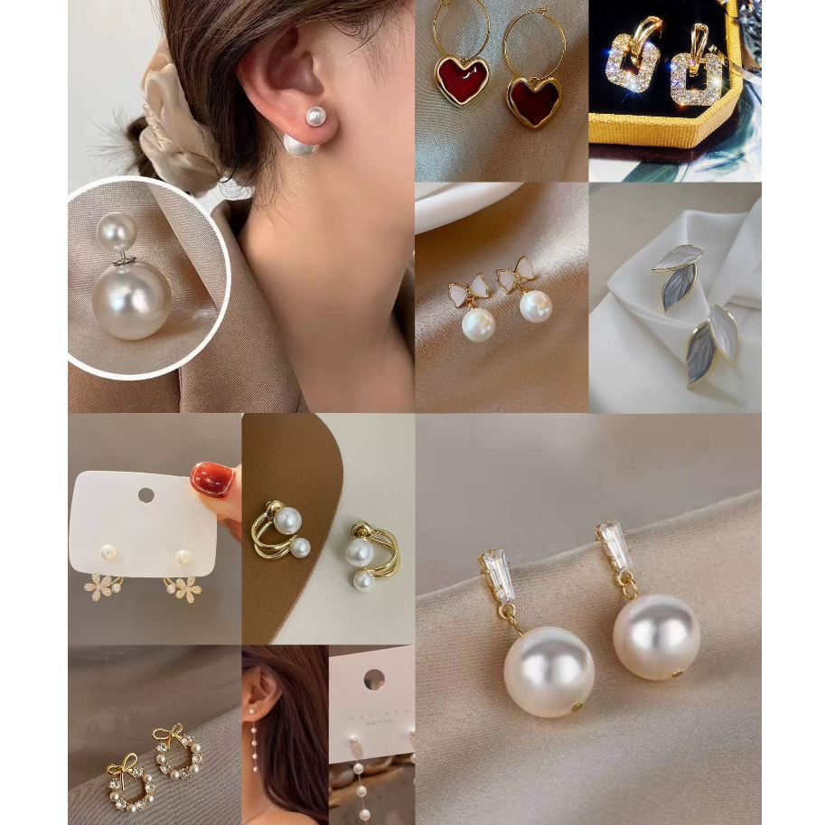 SL Korean Fashionable White pearl Earrings for women ES69113-ES63649 ...