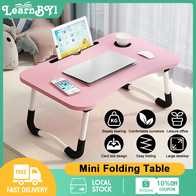 LearnBy Foldable Laptop Table/Mini Desk Study Table Folding Mini Bed ...
