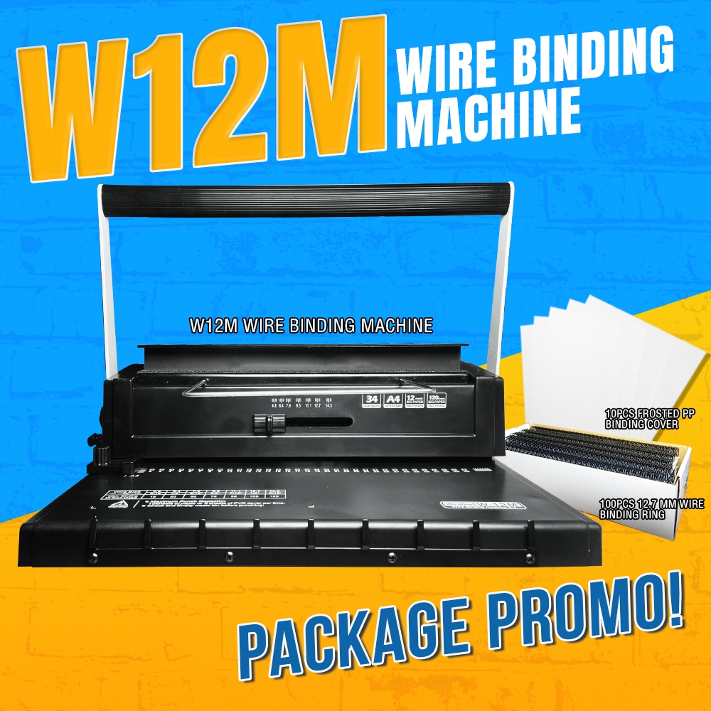Promo Package Q-W12M Wire Binding Machine 3:1 Pitch Double Loop Wire ...
