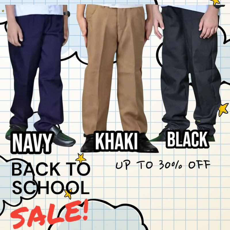 School uniform garterized slacks pants kids size #6 to 20, small to xl ...