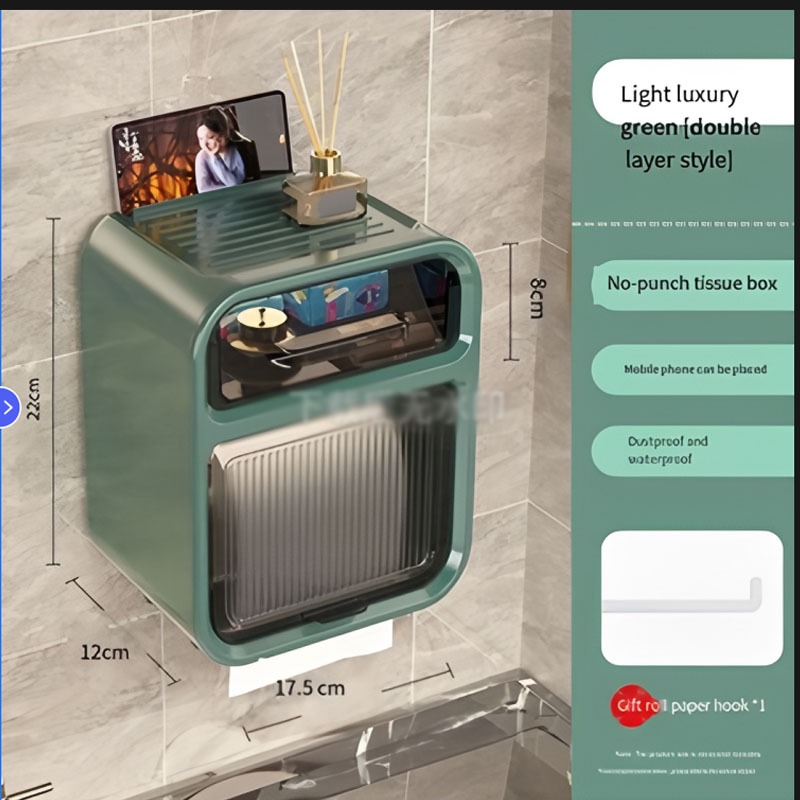 Wall mounted toilet paper box without punching holes | Shopee Philippines