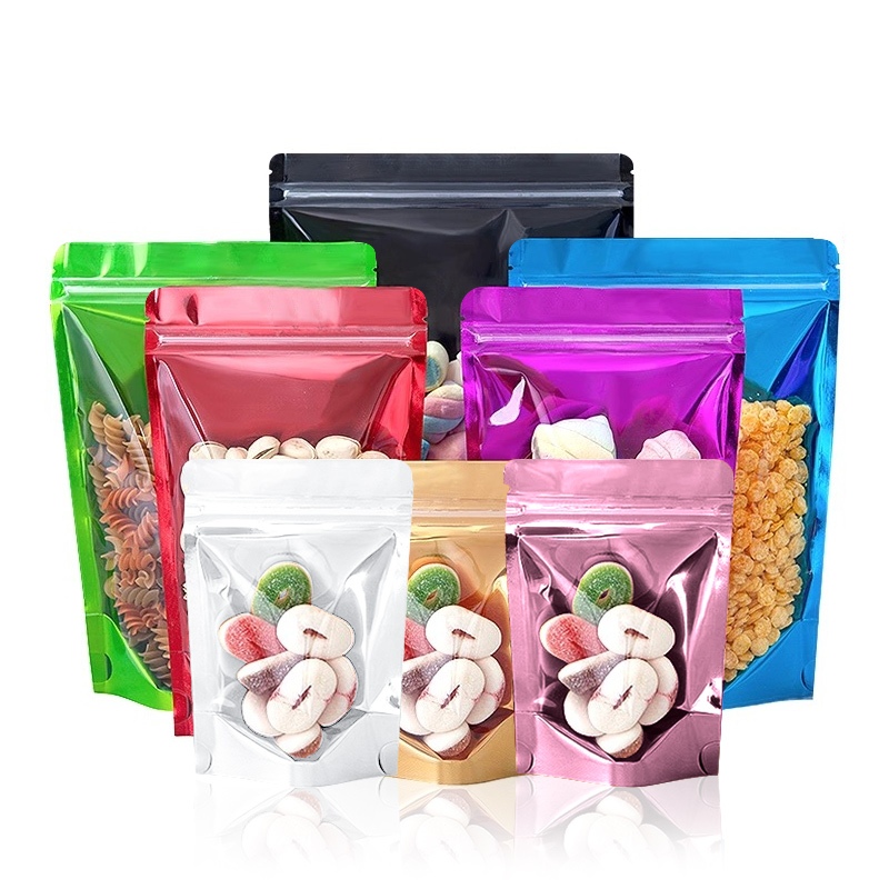 New 100pcs Walang Sabitan Half Clear Half Colored Aluminum Stand Up Pouch Packaging Resealable ...