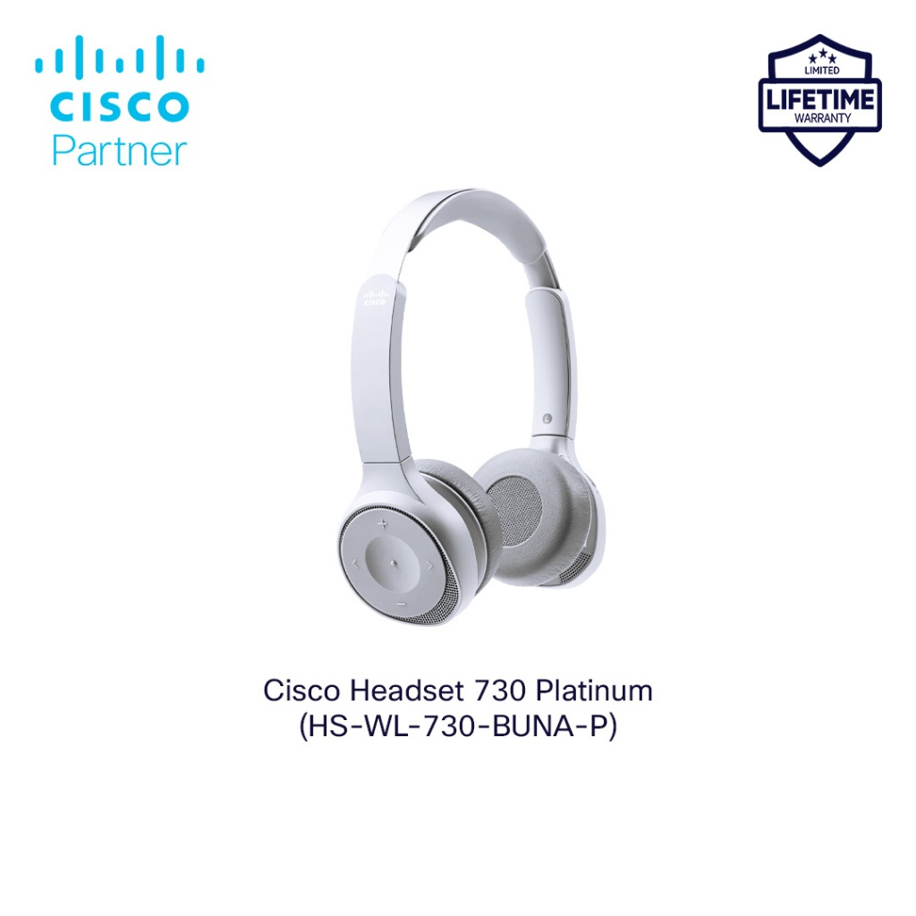 Cisco 730 Wireless Dual ON-EAR Headset USB-A BUNDLE - PLATINUM (HS-WL ...