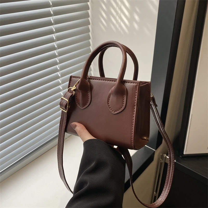 New Fashion Women Cute Small Square Bag Leather Handbag Korean Bag ...