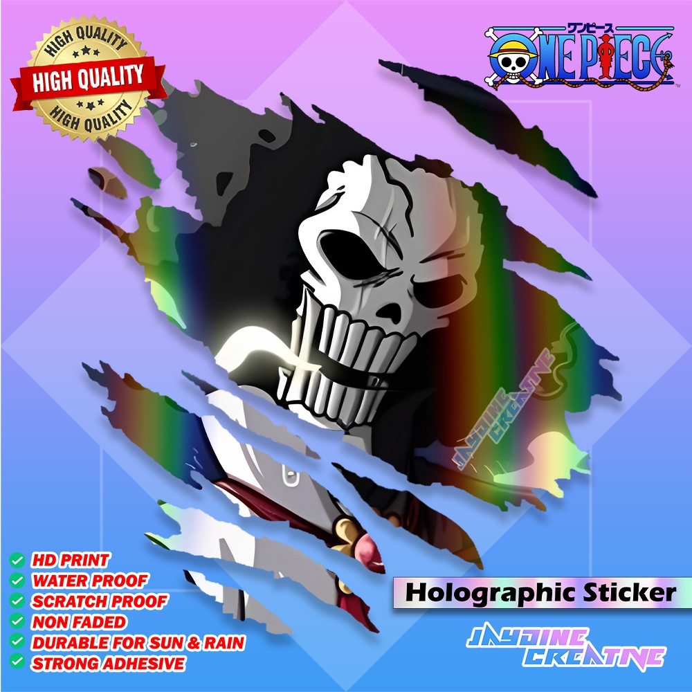 One Piece Anime (Brook) Scratch Design Sticker Holographic & Matte ...
