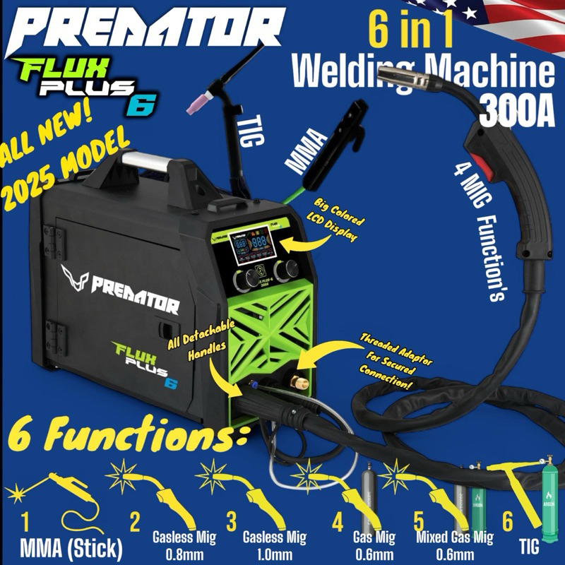Predator 6in1 Gasless Mig Welding Machine 2025 model for Mig MMA Tig ...