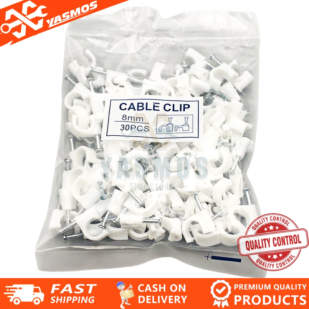 8mm Round Steel Nail Cable Clamps 30pcs/Bag Ethernet LAN Cable Wall Holder | Shopee Philippines