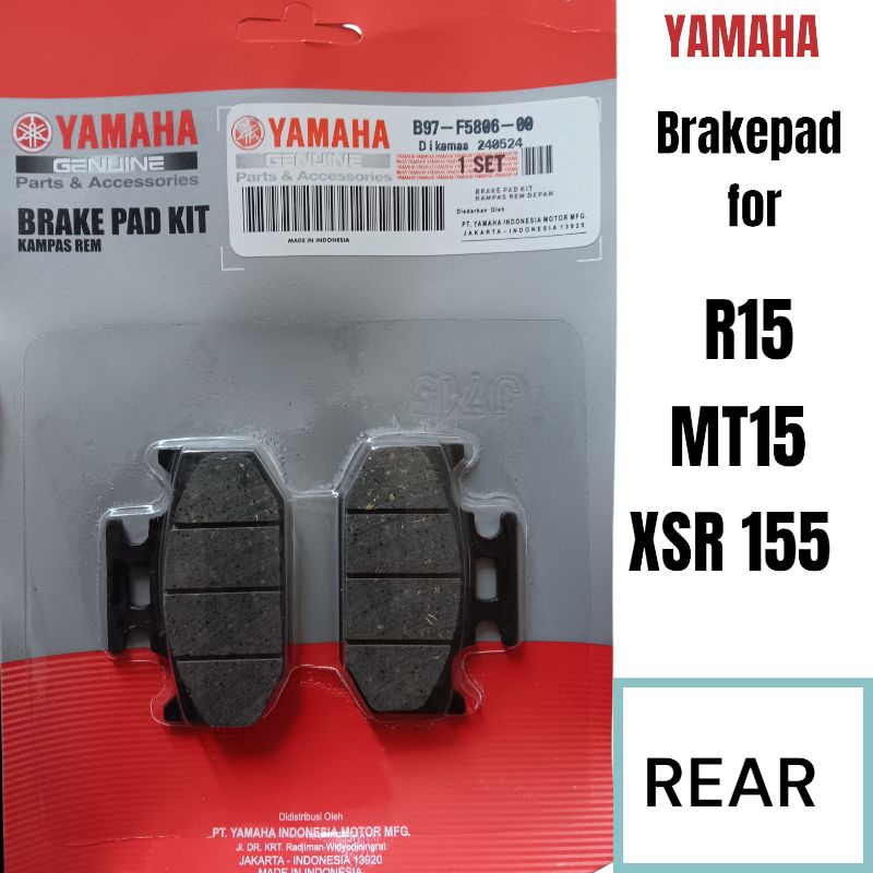BRAKE PAD FOR YAMAHA R15 / MT15 / XSR 155 GENUINE PARTS | Shopee ...