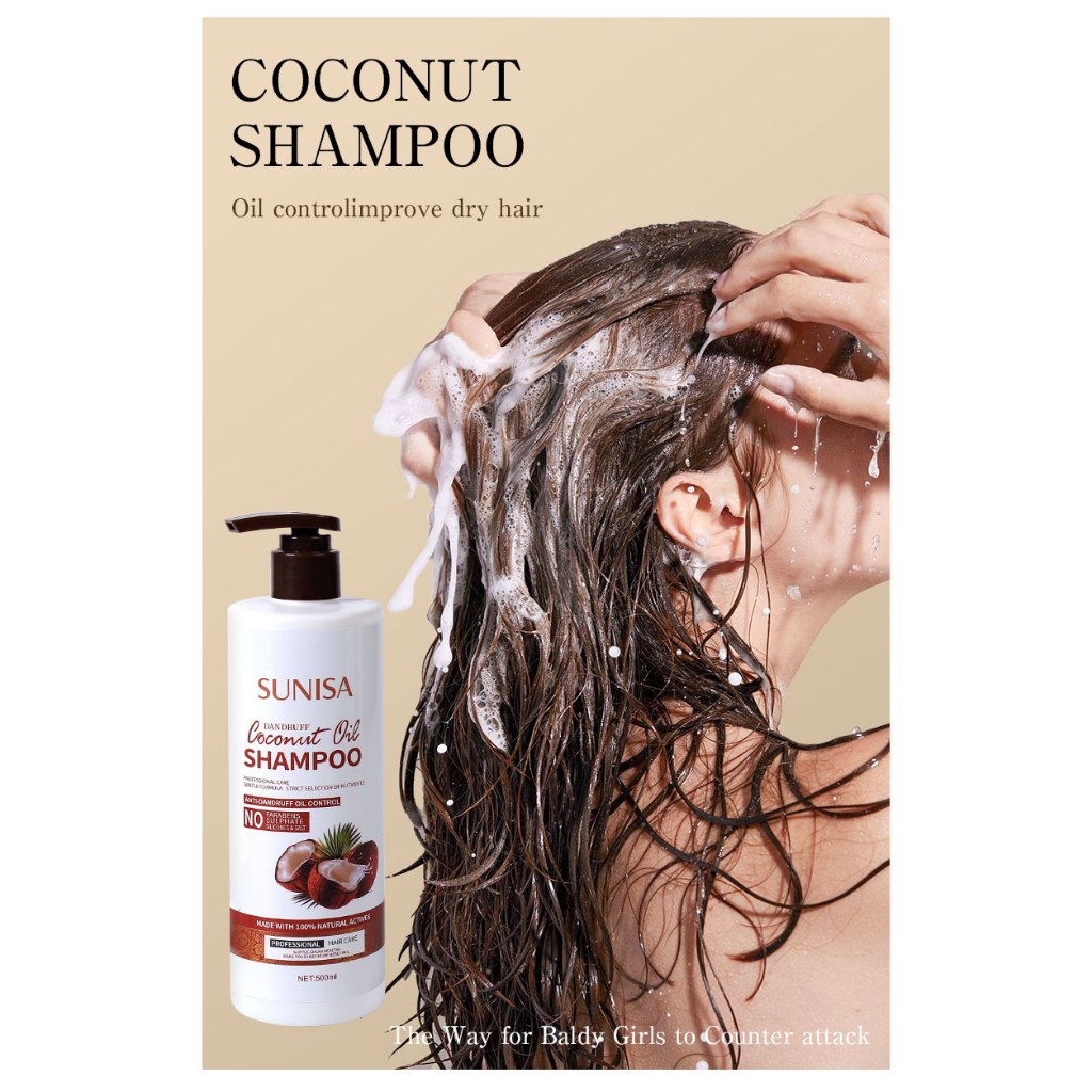 SUNISA Coconut Oil Shampoo 500ML Moisturizes Scalp Repairs Dryness ...