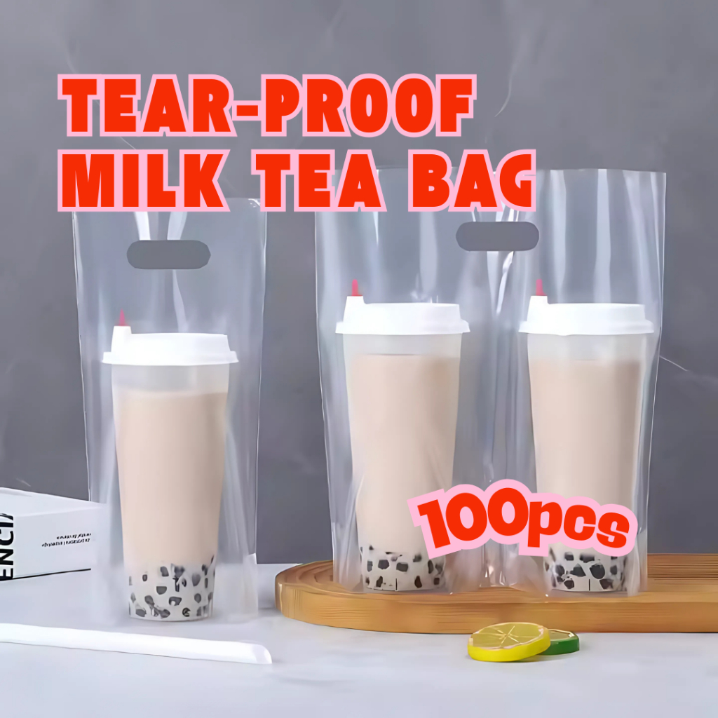 Best Price 100pcs Milk Tea Plastic Bag THICK Single / Double Take out ...