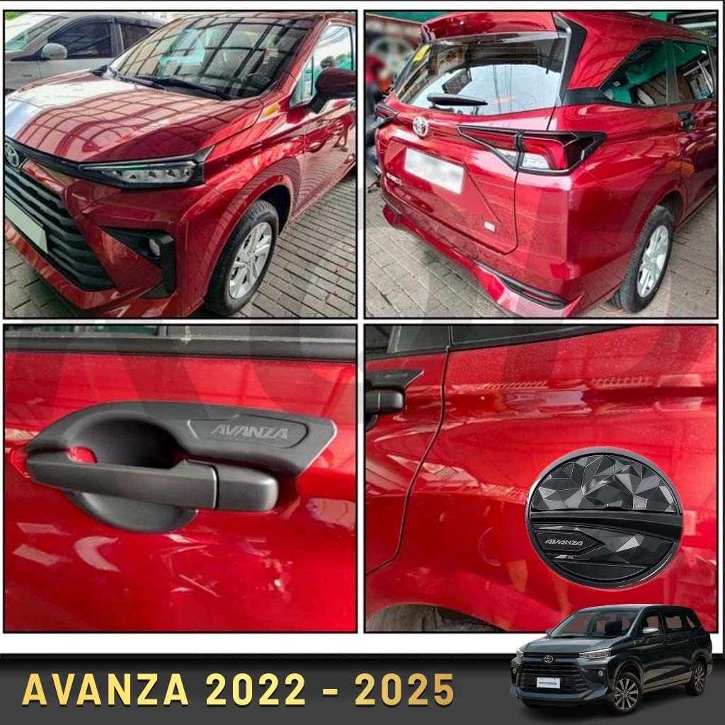 Matt Black Garnish Cover Combo Set For Toyota Avanza 2022 - 2025 (G, E, J Variant) (2022 2023 ...