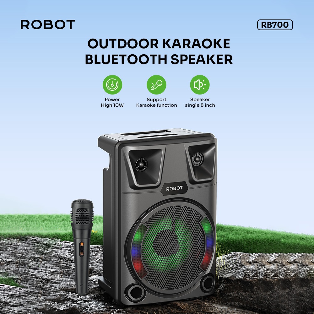 Robot RB490 Karaoke Speaker Bluetooth 5.0 Mini Portable Wireless ...