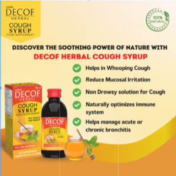 DECOF Herbal Cough Syrup 100ml - With Honey & Tulsi | FDA Approved Food ...