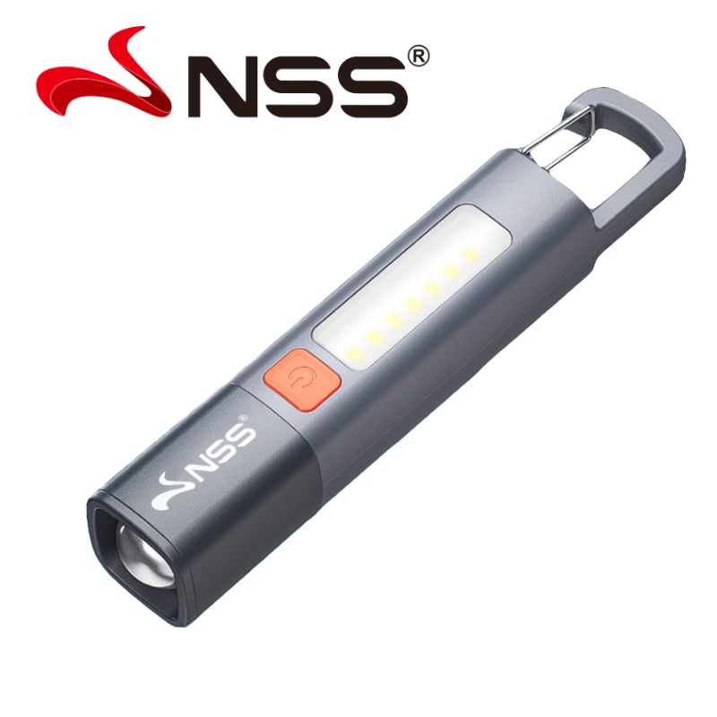 NSS Mini Flashlight Rechargeable Waterproof Zoomable COB Side Light ...