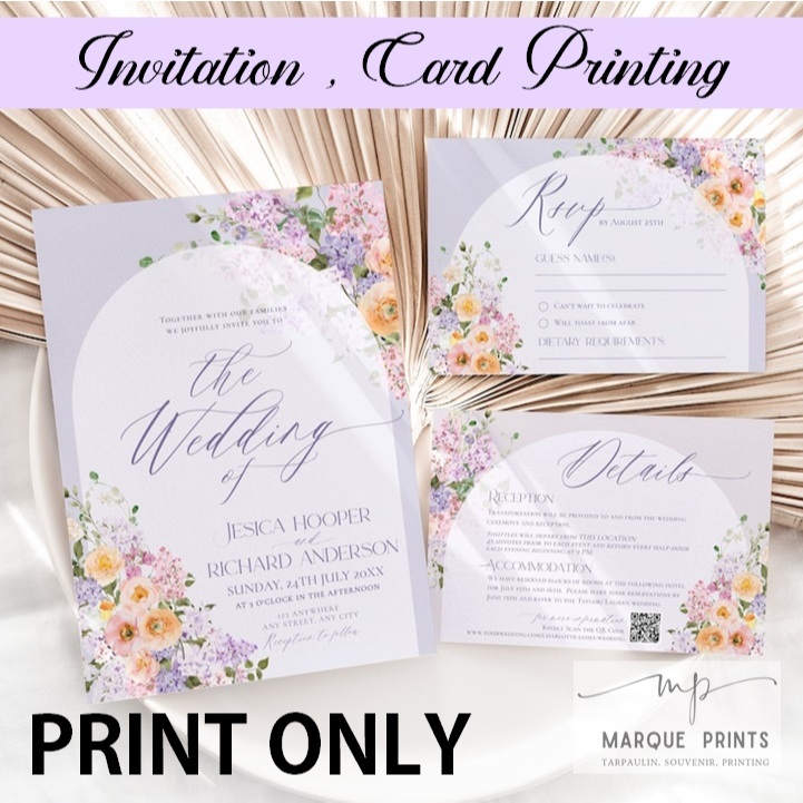 PRINT ONLY Invitation, Card Printing for your Event, Wedding, Birthday ...