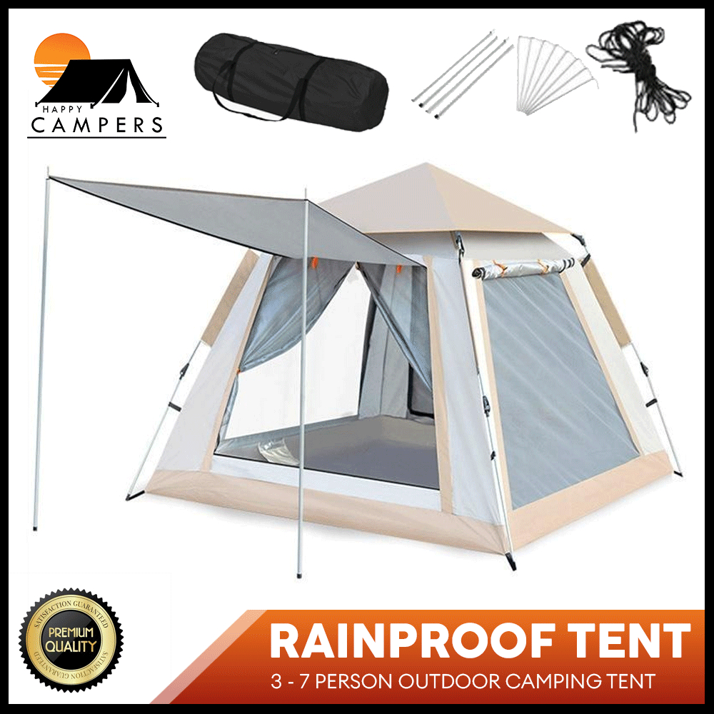Happy Campers Automatic Tent Window 3-7pax/ Camping Beach Tent with UV ...
