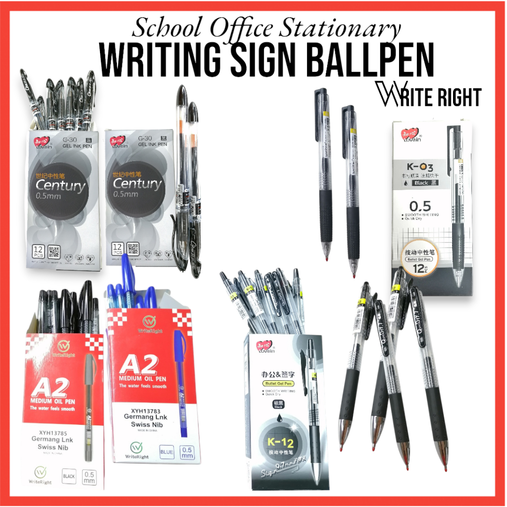 Ballpen 1Pack Writing Sign Ball Point Pen School Office Stationary ...