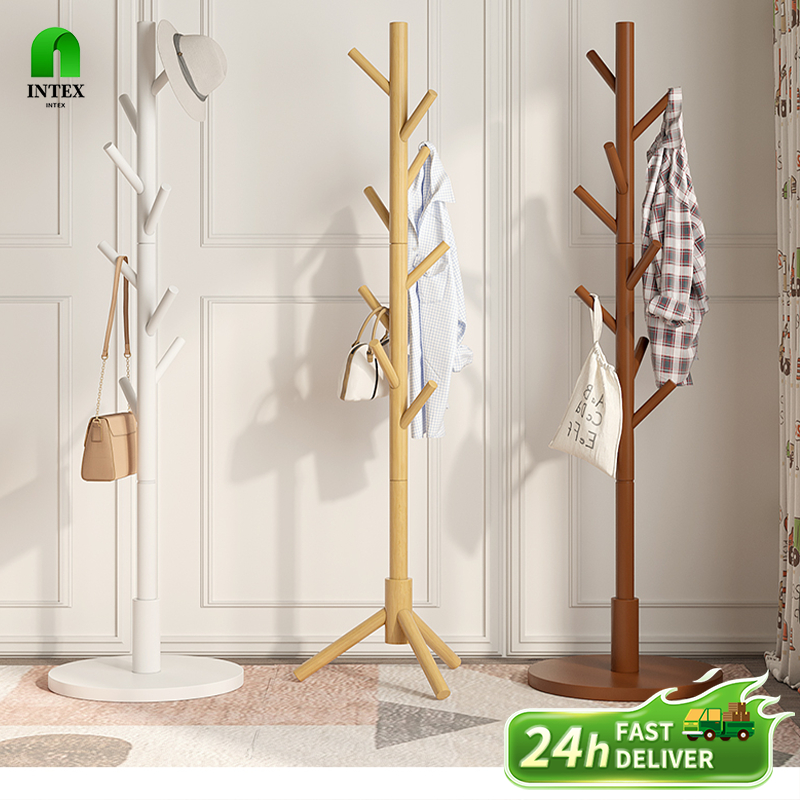 Solid wood Bag Rack Stand Coat Rack hanger 3 colors Cross/triangle/disk ...