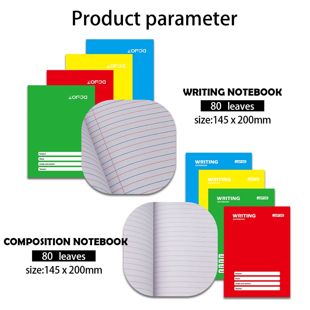 Grade 5 Notebook 80–100 Leaves, Sturdy Covers | Shopee