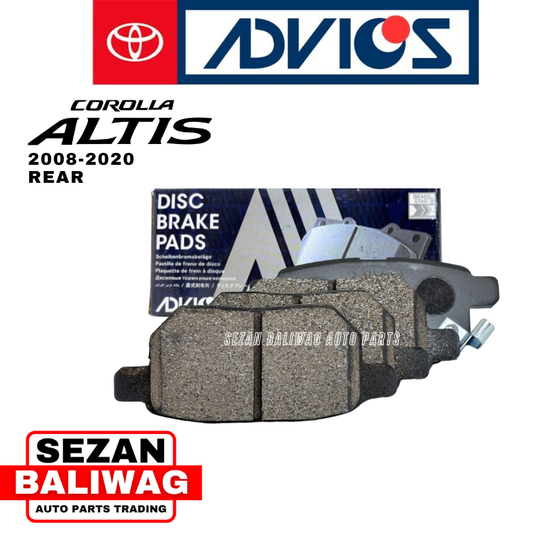 AISIN ADVICS REAR BRAKE PAD SET TOYOTA COROLLA ALTIS 2008-2020 A2N232V ...