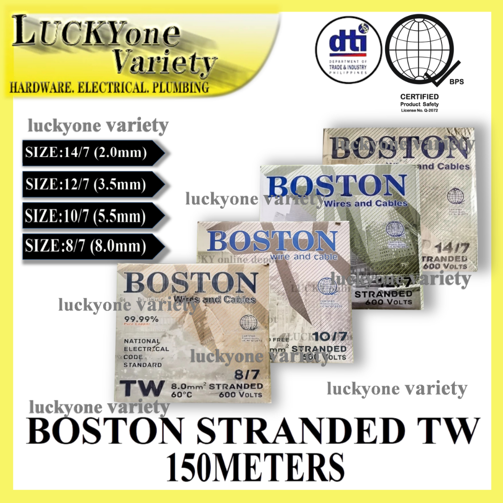 Electrical Stranded Wire Original Boston TW 14/7, 12/7, 10/7, 8/7 ...