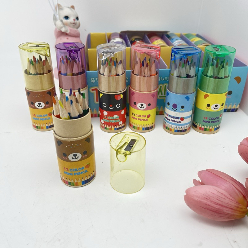 12 Pcs Small Color Pencils with Sharpener Vibrant Set for Kids, Drawing ...
