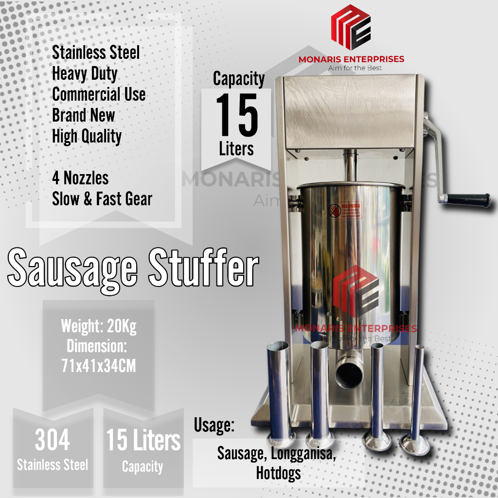 MONARIS 15Liter Sausage Stuffer Longganisa Stuffing Machine Longganisa ...