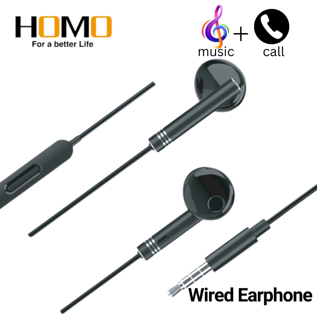 Wire Control Earphone with Mic 3.5mm Headset Earphone With Microphone E ...